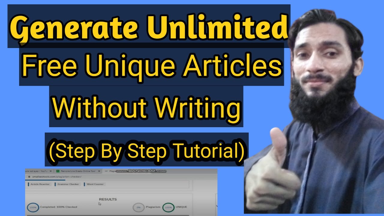 Generate Unlimited Free Unique Articles: Without Writing (step by step ...