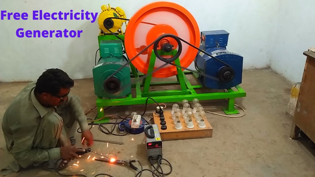 Flywheel Free Energy Generator 3Hp Motor With 15KW and 12KW Alternator ...