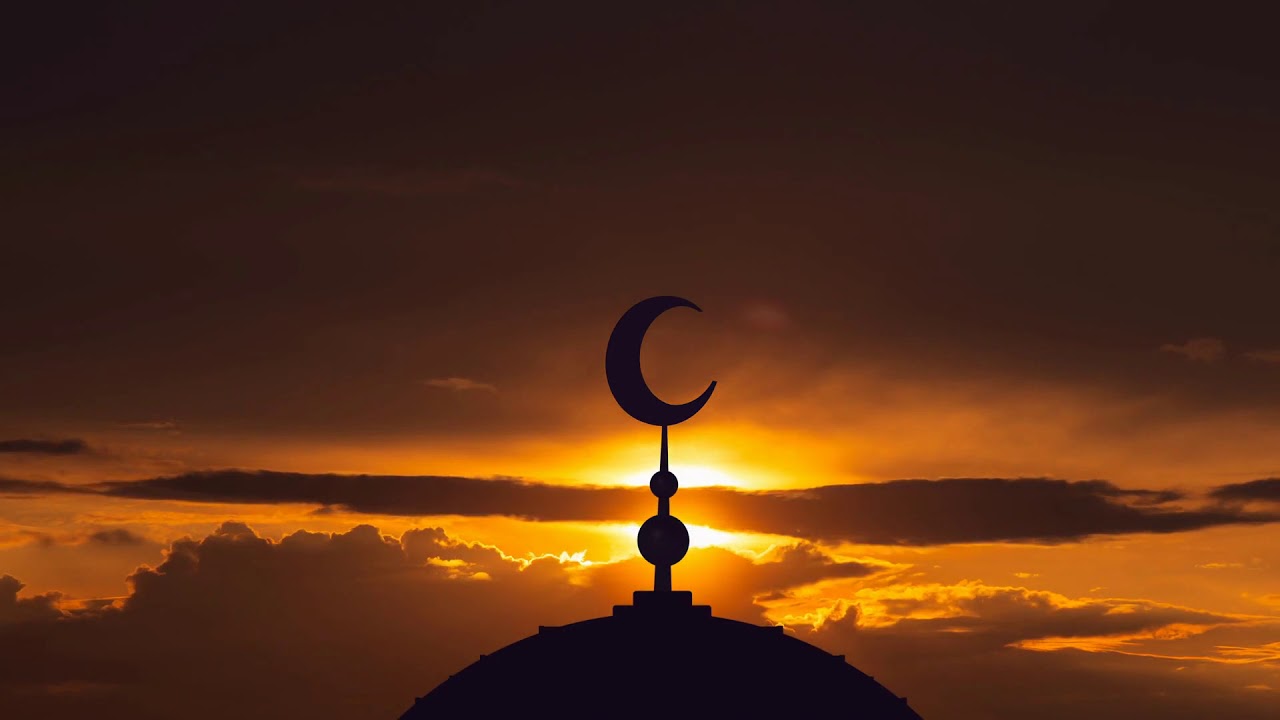 The Islam symbol on a sunset background. time lapse || No Copyright ...