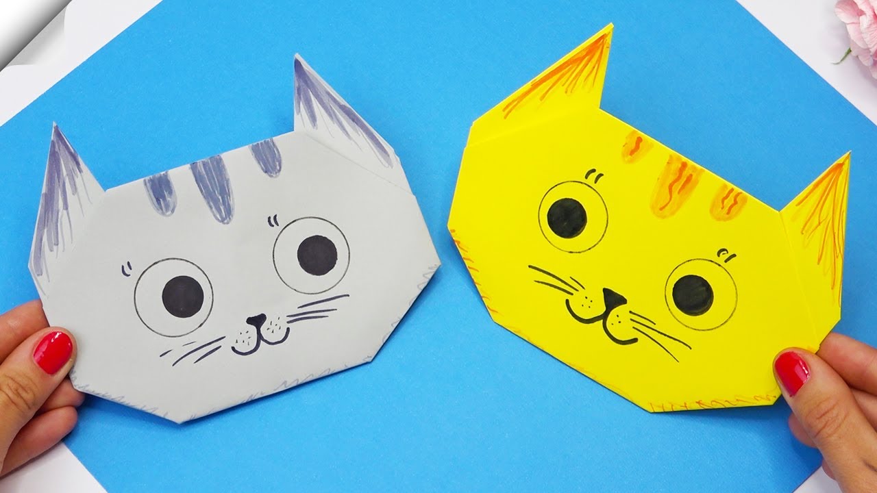 Paper crafts | Paper CAT | Origami CAT face - YouTube