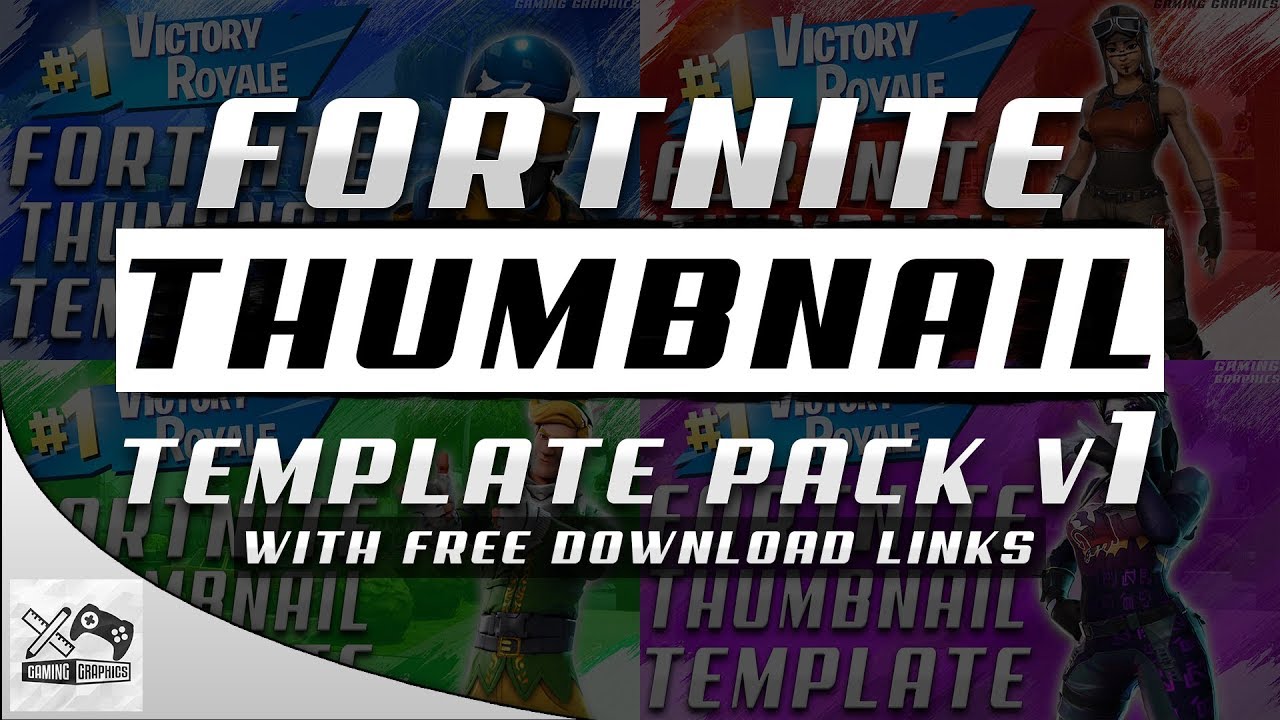 FORTNITE Thumbnail Template Pack Photoshop FREE (downloads in ...