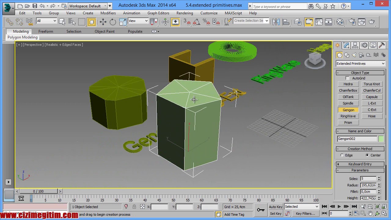 3ds Max extended primitives (devamı)-7.bölüm 5. ders - YouTube