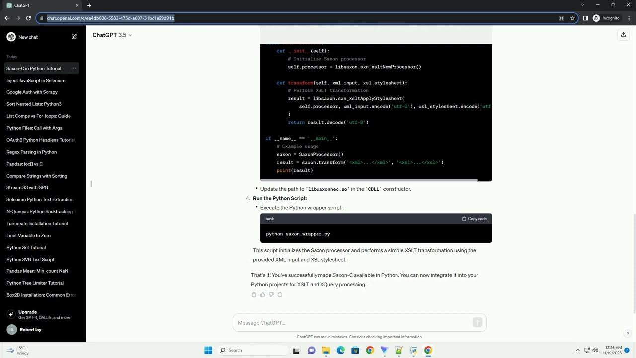 Making saxon c available in Python - YouTube