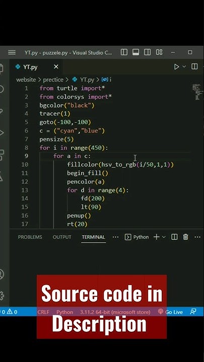 Wonderful graphics design by python | Python for beginners |#programming #shorts #viral #coding ...