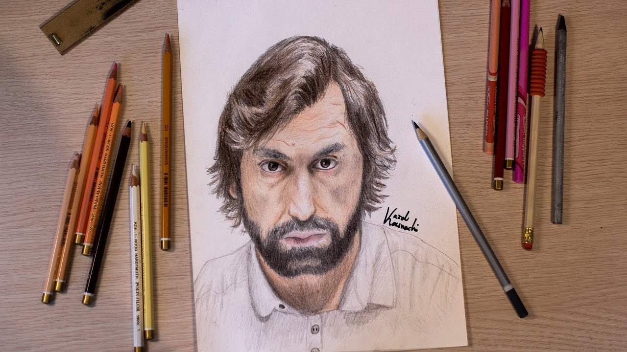 Drawing Andrea Pirlo | KarolK - YouTube