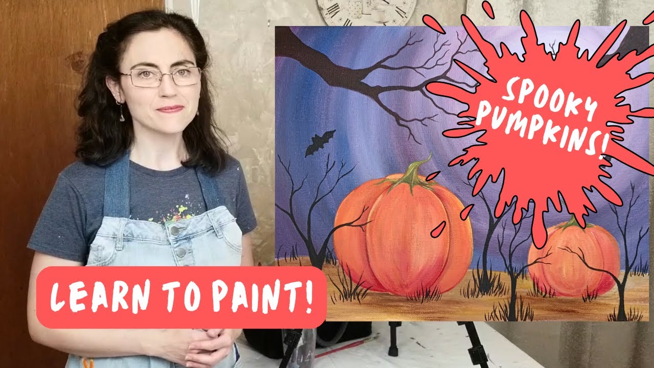 How to Paint SPOOKY PUMPKINS for HALLOWEEN!!! - YouTube