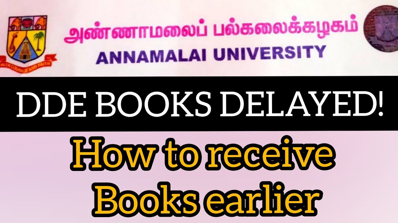 Annamalai University DDE || HOW TO RECEIVE BOOKS EARLIER || UG & PG ...