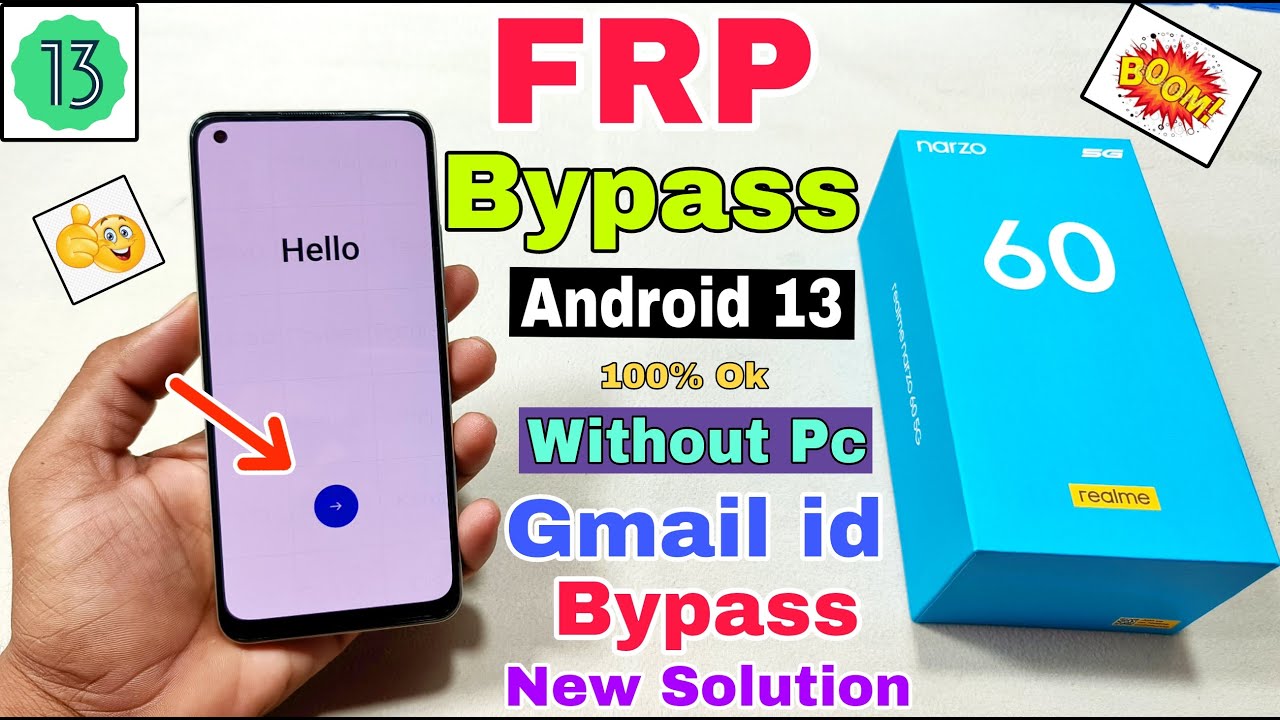 Realme Narzo 60 5G FRP Bypass Android 13 | New Trick | Narzo (rmx3750 ...