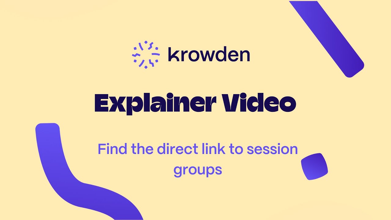 Krowden Explainer: Create direct links to session groups - YouTube