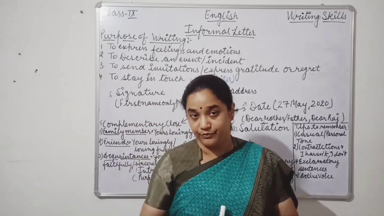 Class IX - English - Informal Letter Writing: Writing Skills - YouTube