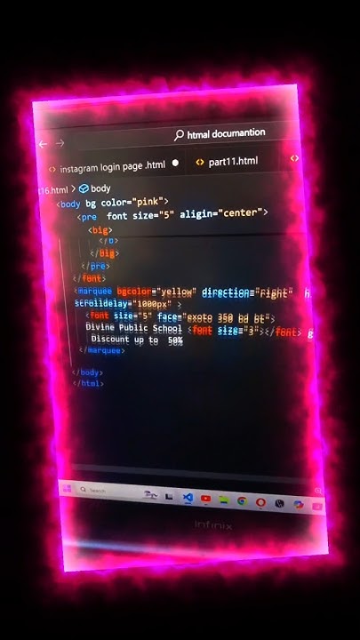 html coding with the help of marquee tool #html by coder 5066 #viralvideo - YouTube