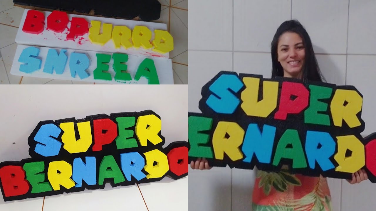DIY Letreiro Super Mario personalizado/ mario bros lettering - YouTube