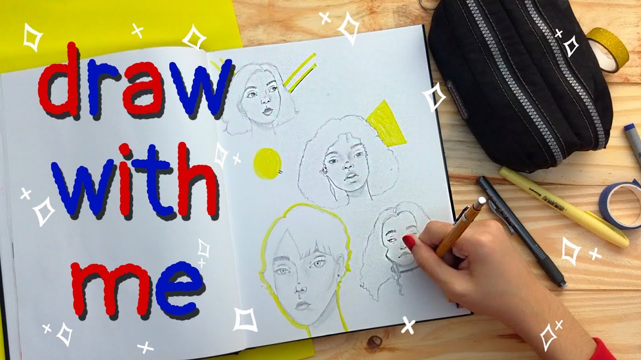 draw with me | sketchbook speed drawing - YouTube