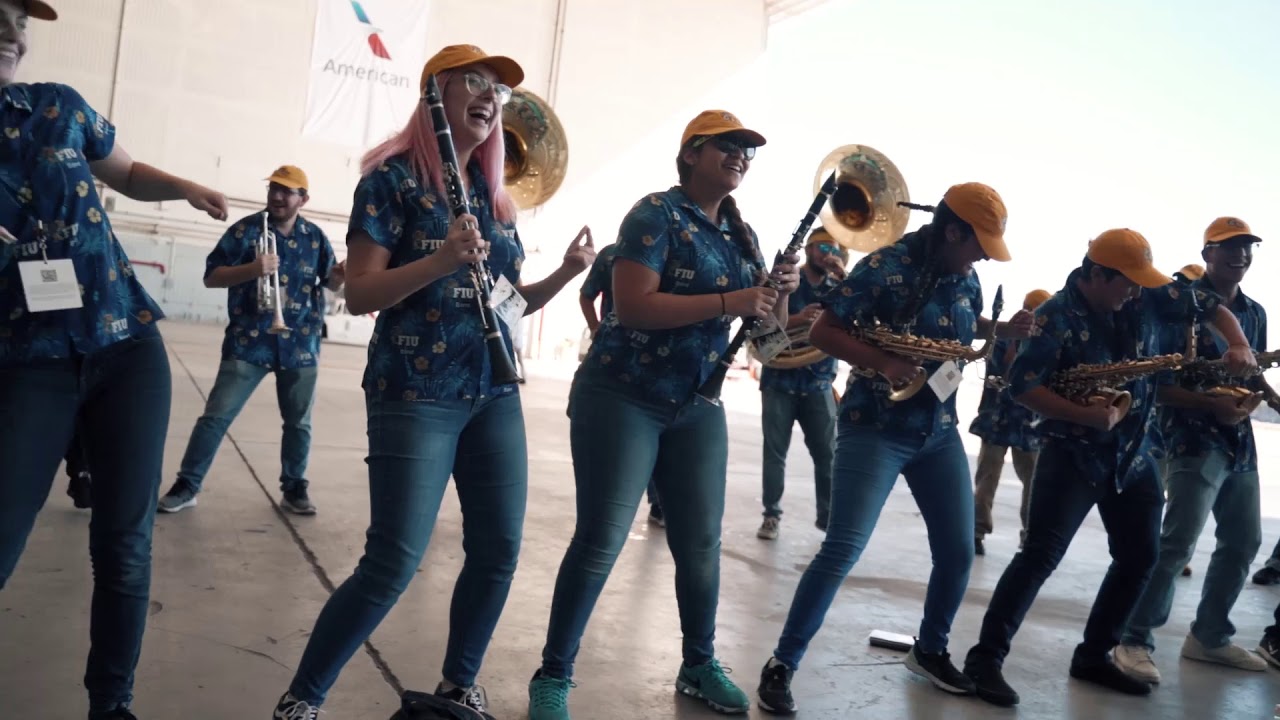 FIU Band joins Super Bowl festivities - YouTube