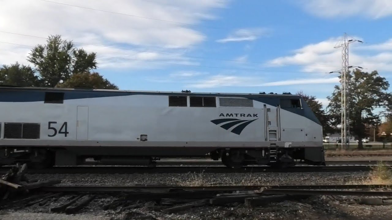 Great K5LA: Amtrak 54 Leads Train #4 Galva, IL 10/25/24 - YouTube