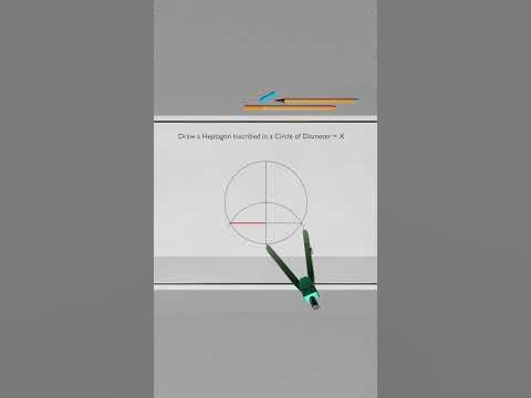 How to Draw a Heptagon Inscribed in a Circle #shorts - YouTube