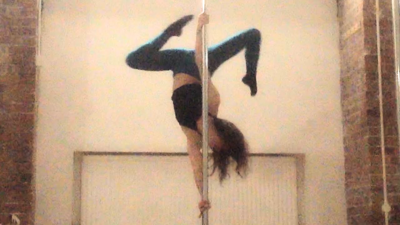 stag handspring - advanced pole dance trick variation - YouTube