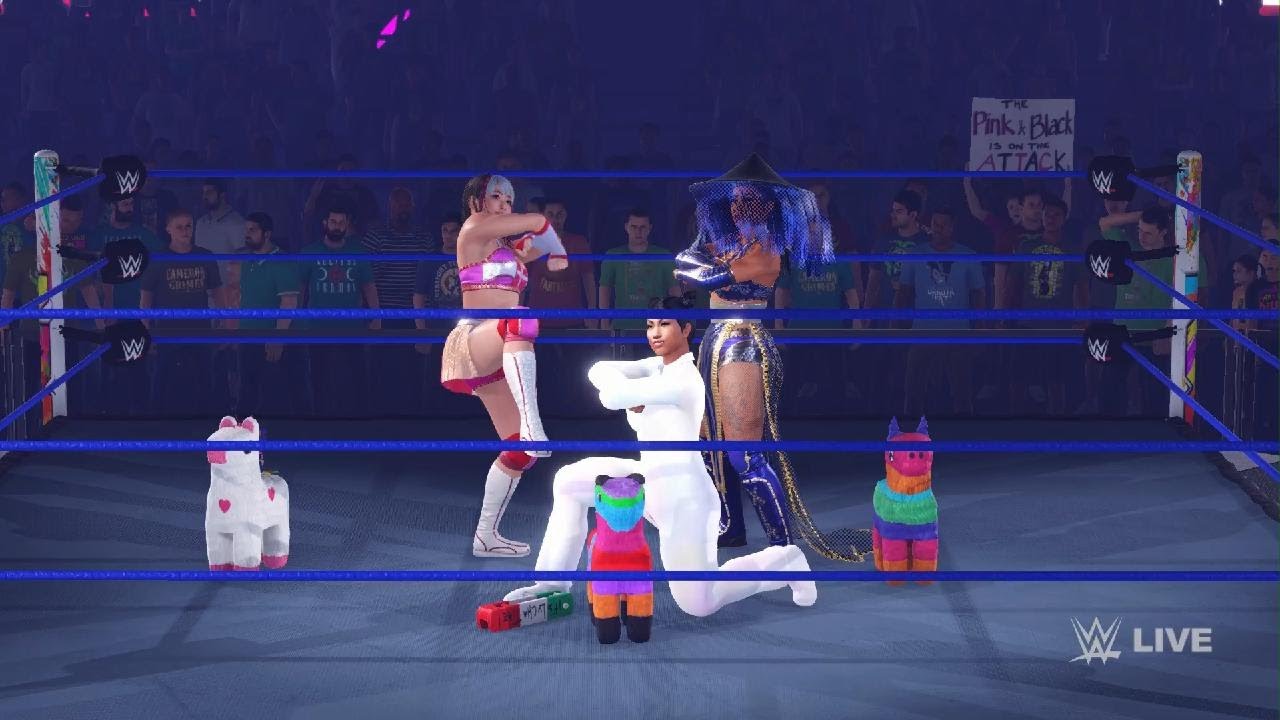 WWE 2K22 wendy choo,xia li,sarray vs DAMAGE control - YouTube