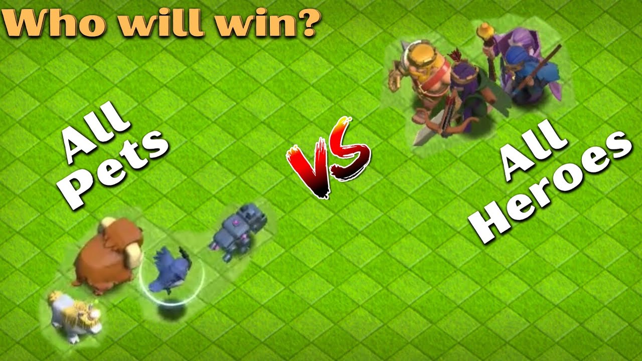 Old Pets and New Pets VS Heroes #coc #clashofclans #cocdad - YouTube