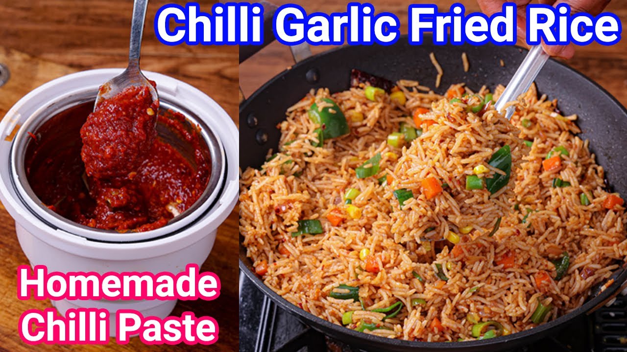 Chilli Garlic Fried Rice with Homemade Chutney - New Way | Flavored ...