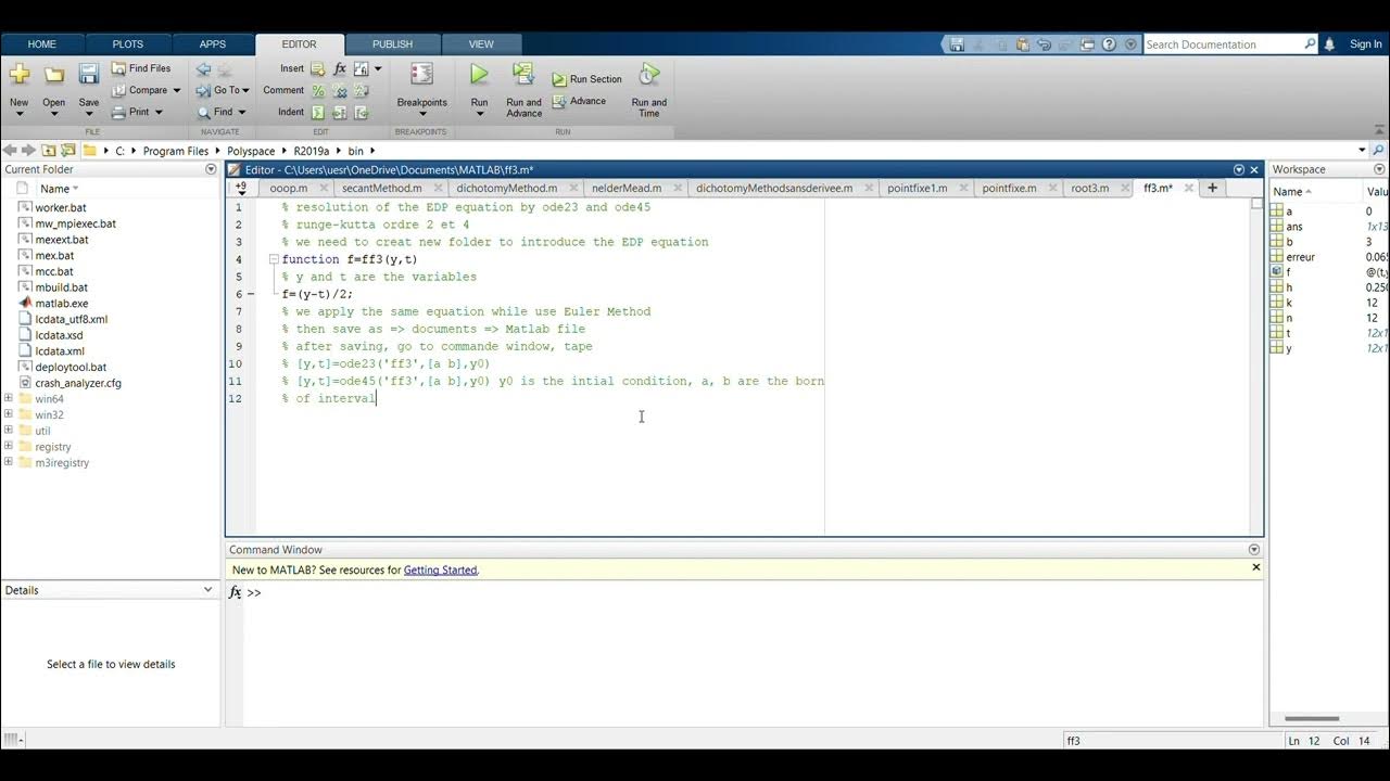 ode23 & ode 45 @EDP @MATLAB#foryou #matlabtutorials #edp - YouTube ode23 & ode 45 @EDP @MATLAB#foryou #matlabtutorials #edp - YouTube