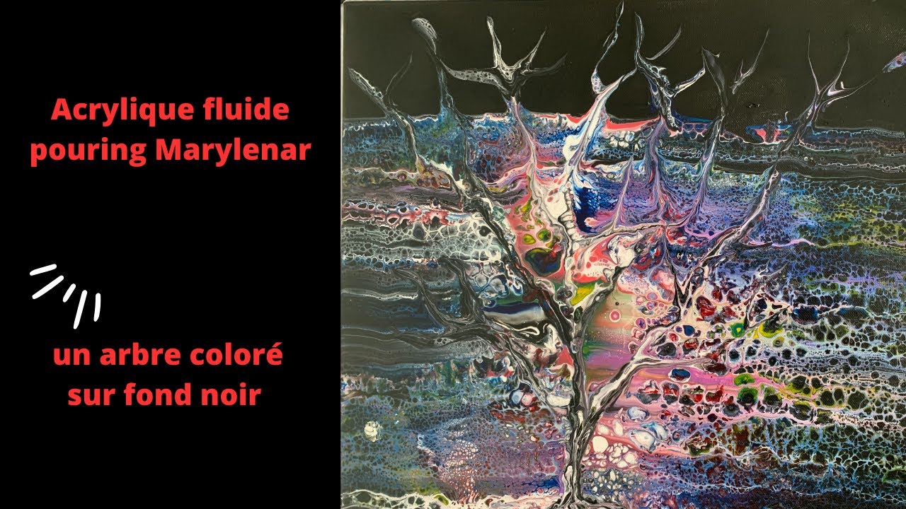 Pouring acrylique fluide arbre coloré sur fond noir#pouring #acrylicpouring #pourtoi#P14 - YouTube