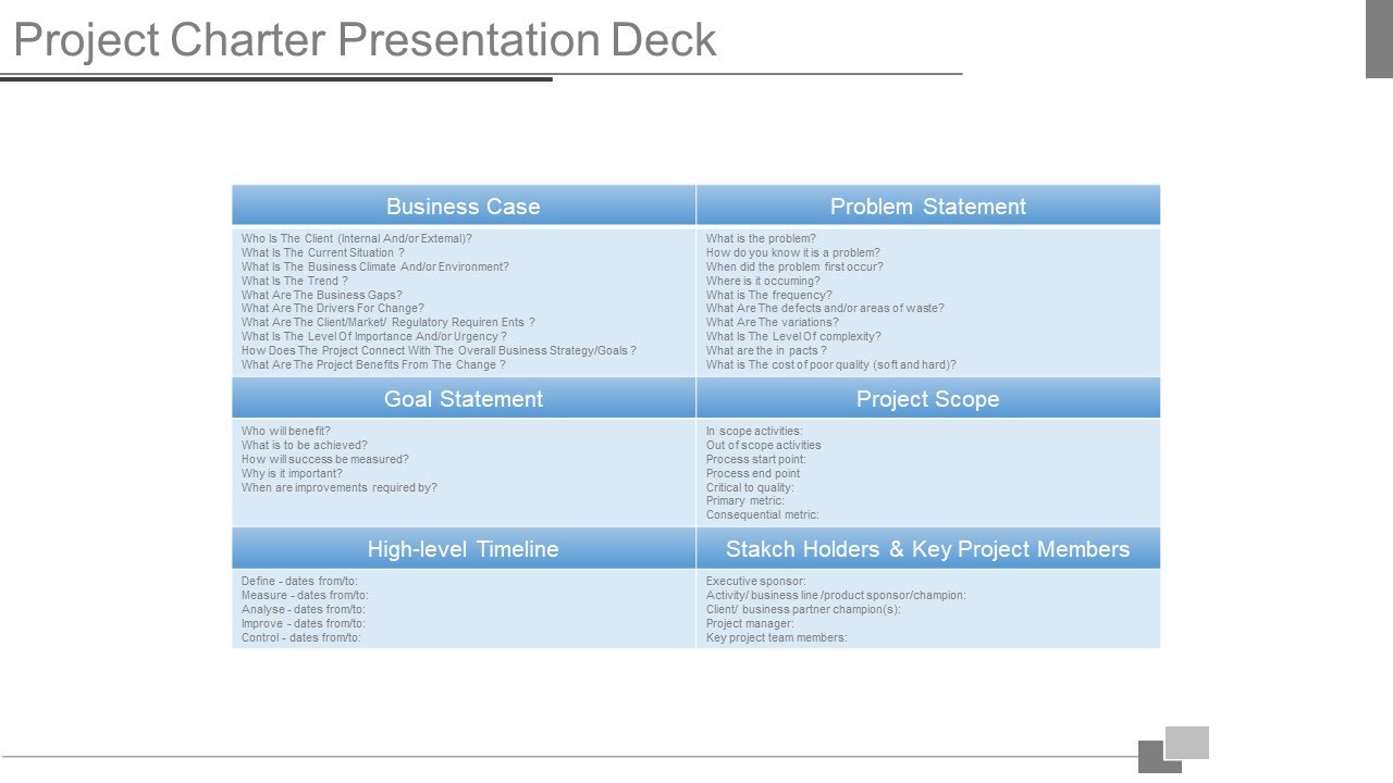 Project Charter Presentation Deck - YouTube