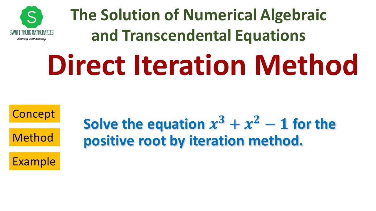 Solve The Equation X 3 x 2 1 0 For The Positive Root By Iteration
