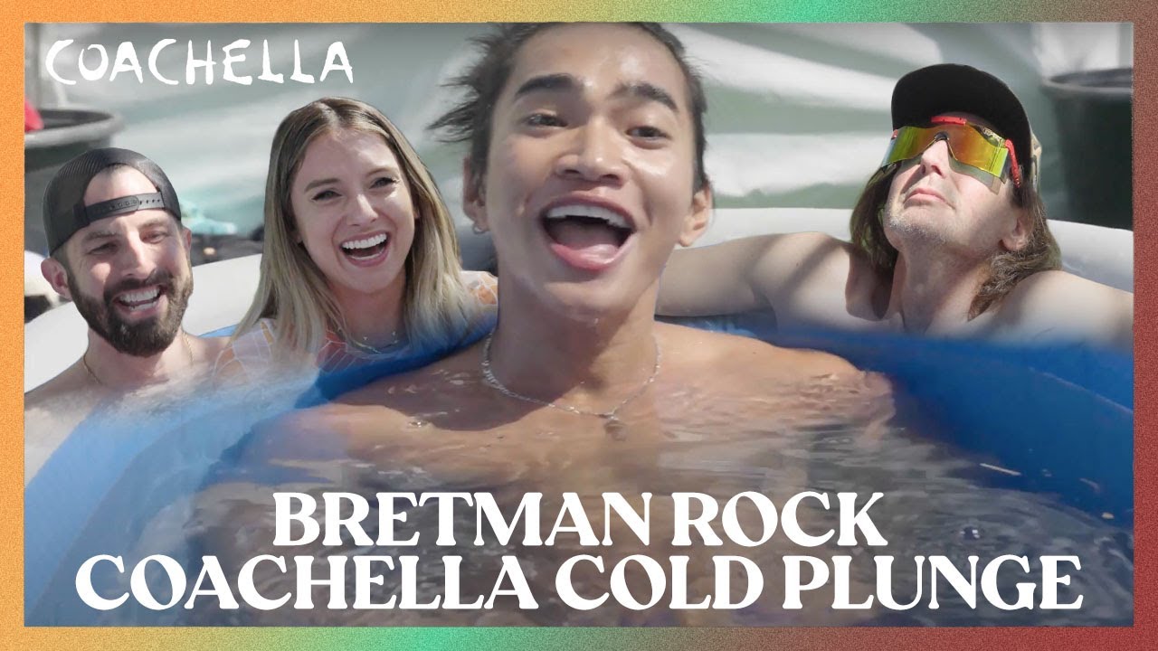 Bretman Rock cold plunges with Coachella campers - YouTube