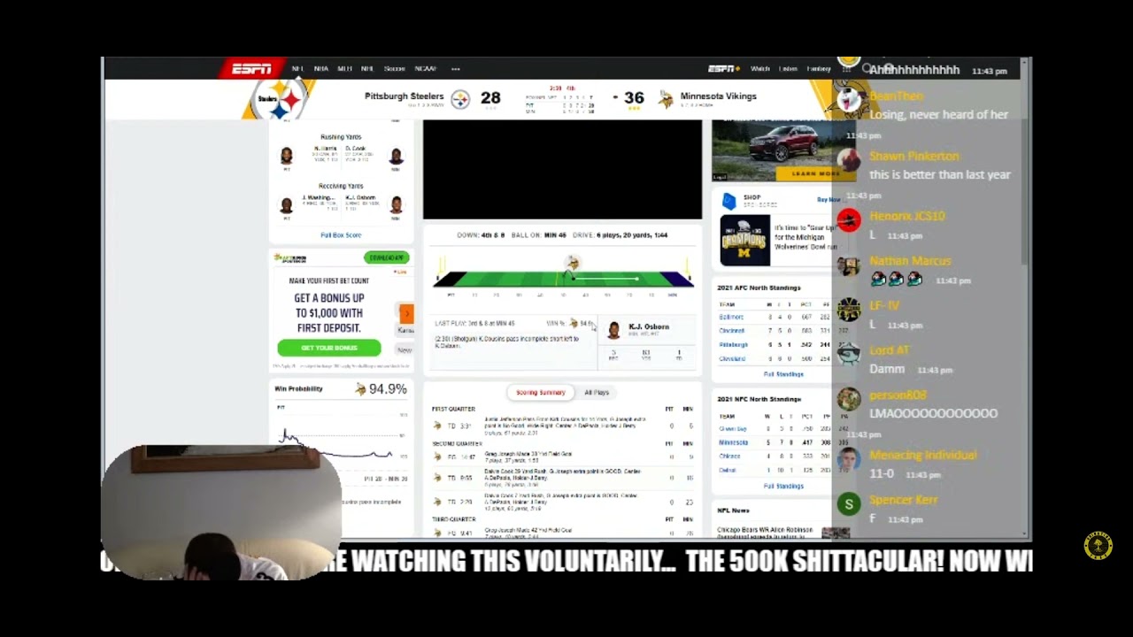 UrinatingTree devastated after Steelers loss vs Vikings - YouTube