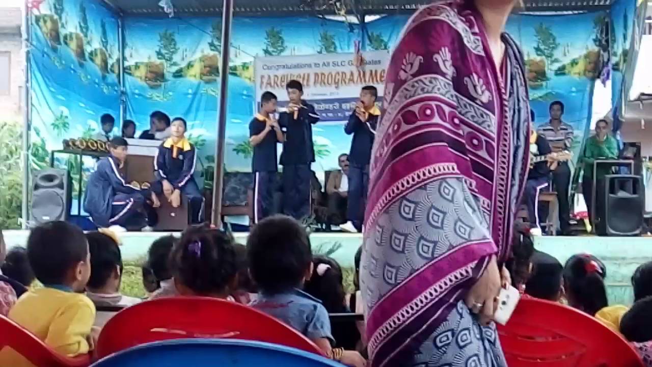 Farewell by 2073 batch to 2072 SLC batch @ indreni secondary english school - YouTube
