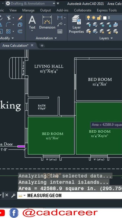Calculating Area By Measure Geometry Command in AutoCAD | #shorts - YouTube