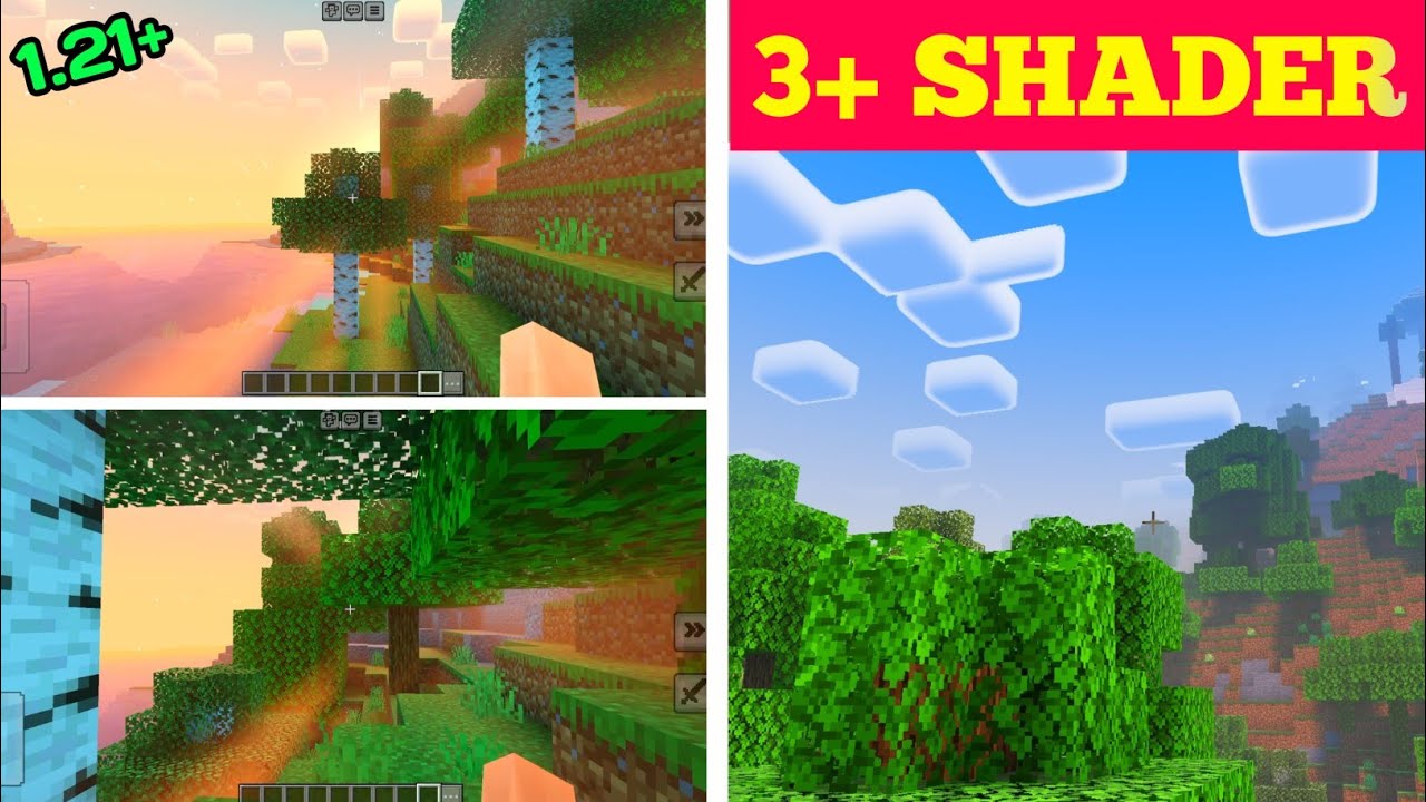 New 3+ Shader For Minecraft PE 1.21+ [Patched] Best Shader For MCPE Low End Device | 3 GB 4 GB ...