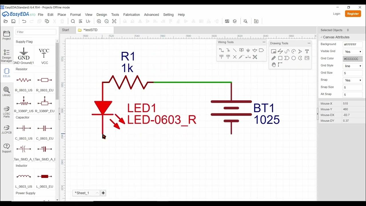 How to Create or Open STD and SIM Files in EASY EDA? | Draw Circuits ...