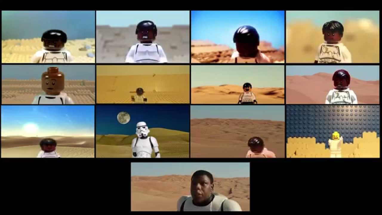 12 LEGO "Star Wars: The Force Awakens" teaser trailers (split screen ...