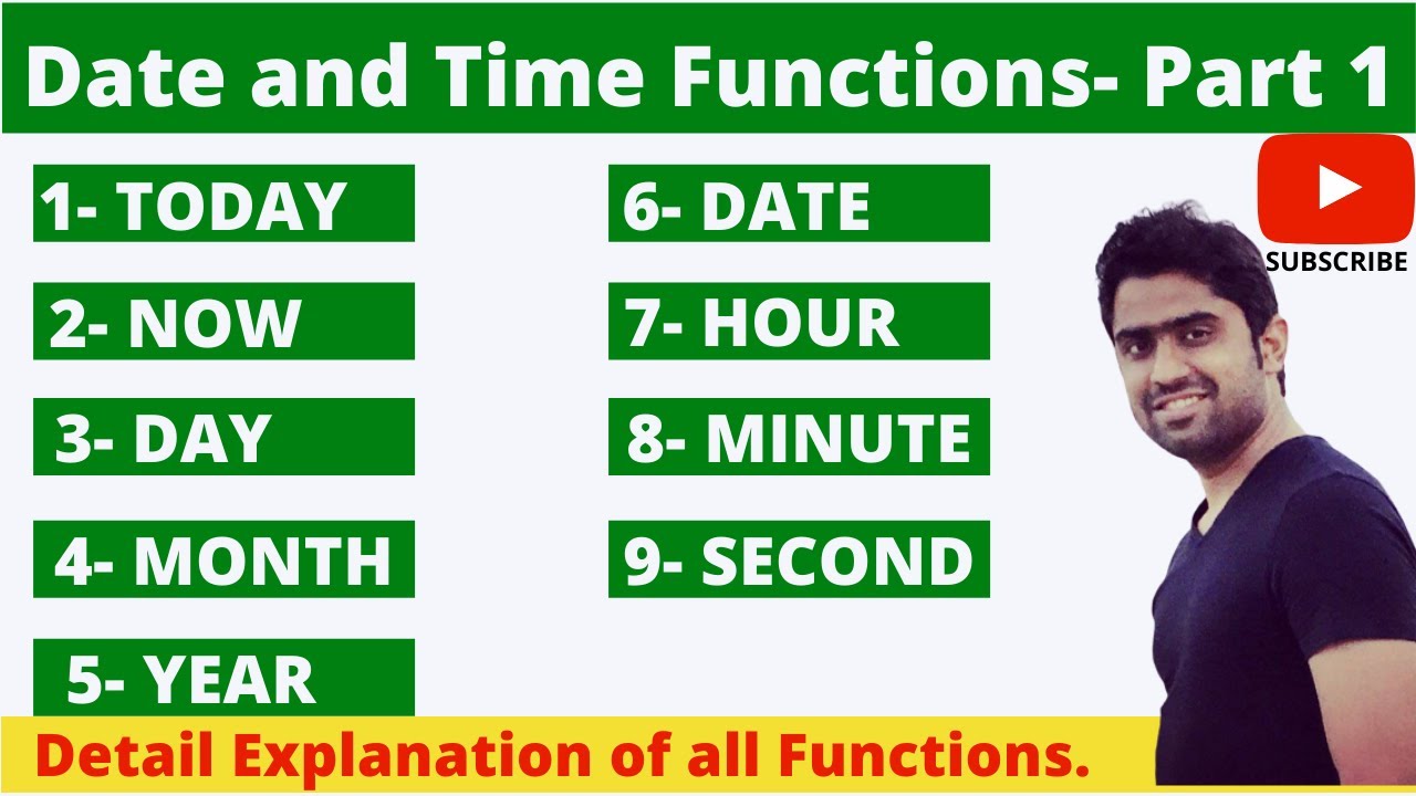Date and time functions in Excel Part 1 - YouTube