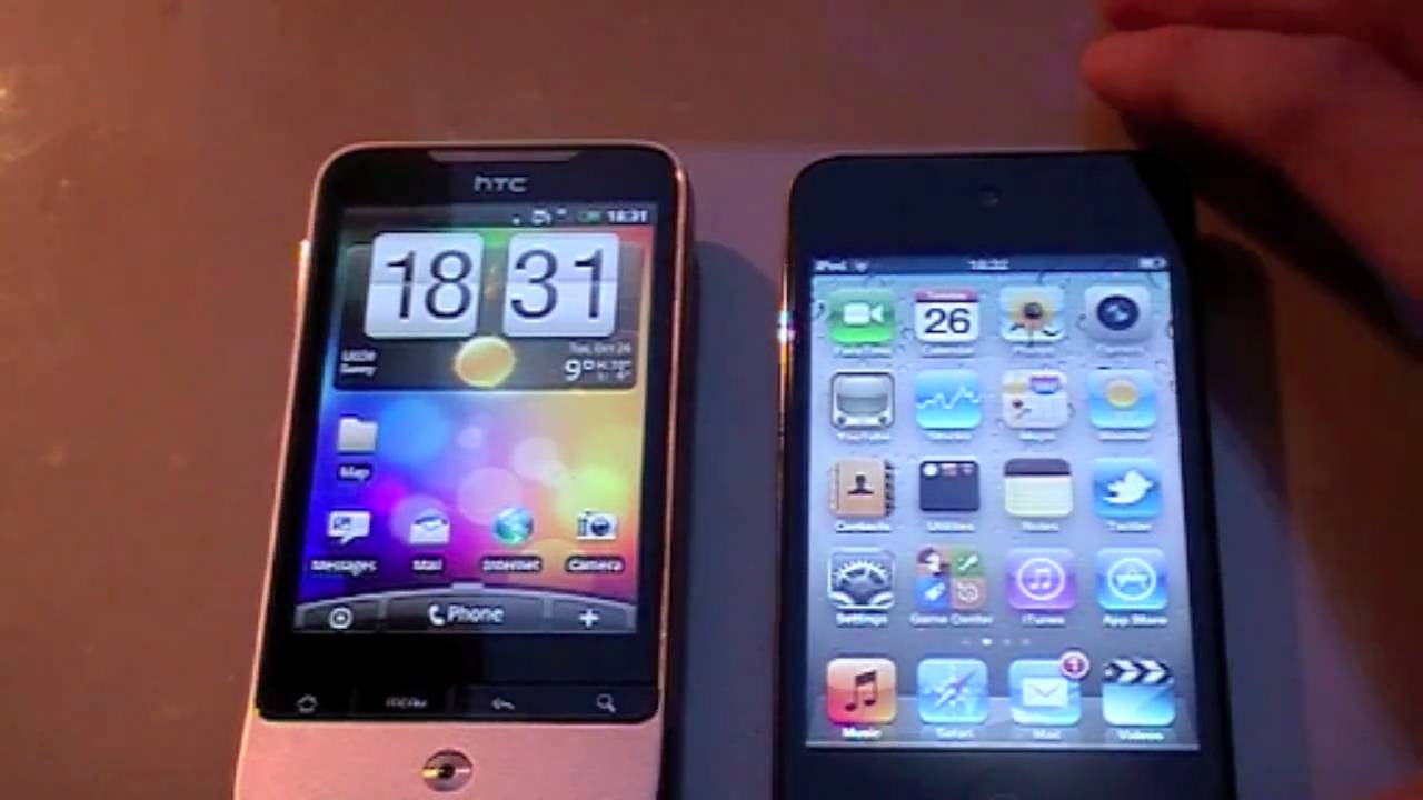 HTC Legend Vs. iPod Touch 4 - YouTube