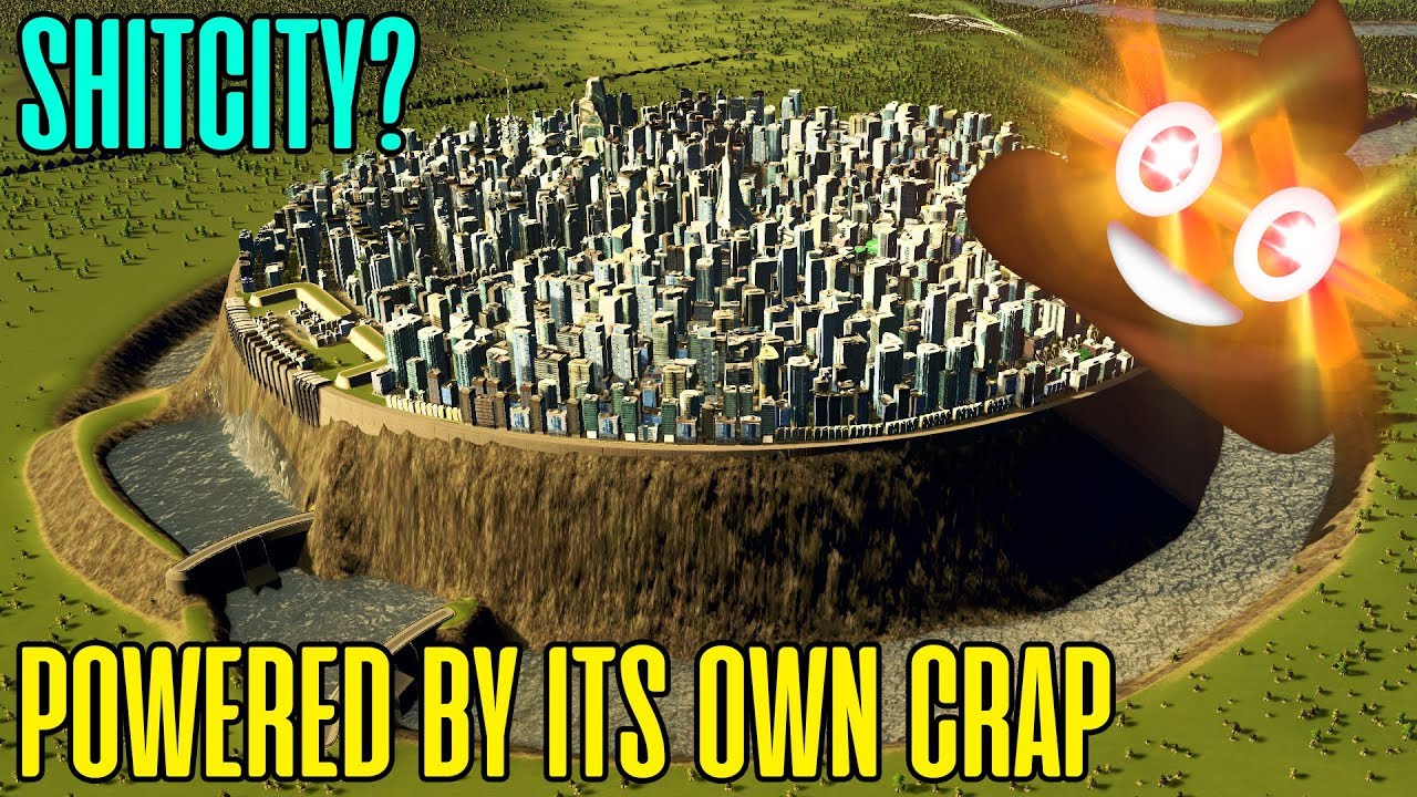 POWERING A CITY WITH POOP WATERFALL - Cities Skylines Experiment - YouTube