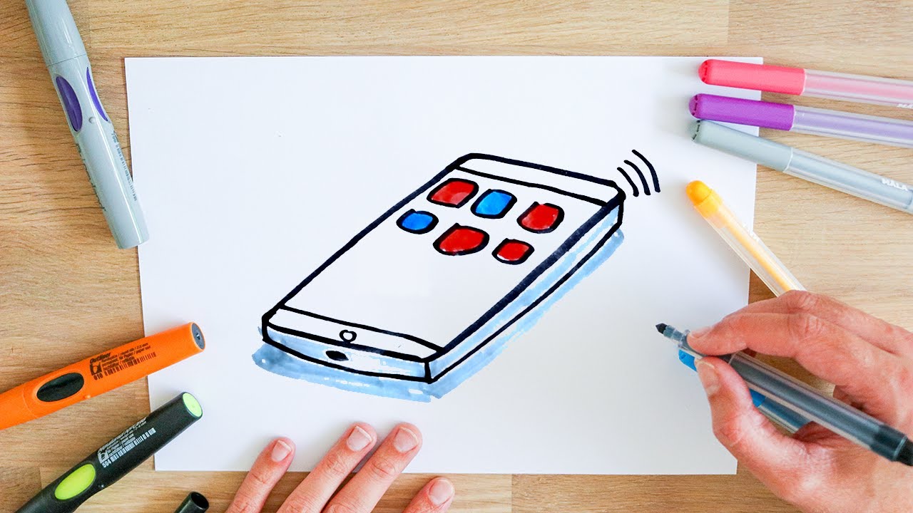Hoe teken je een Telefoon, stap voor stap - YouTube