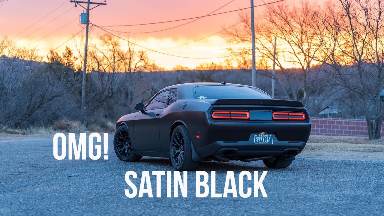 MY HELLCAT IS WRAPPED.......AGAIN! New Satin Black Dodge Challenger ...