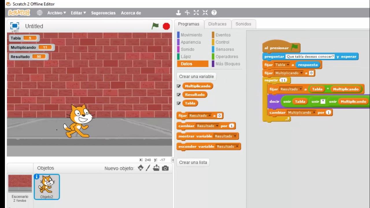 Tablas de multiplicar en SCRATCH - YouTube