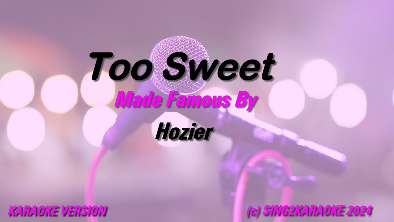 Hozier Too Sweet (Karaoke Version) Lyrics - YouTube