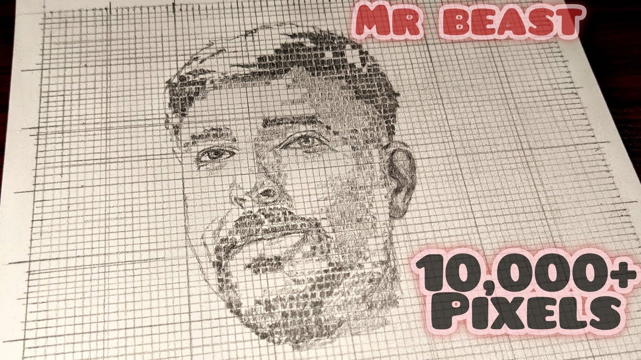 I draw MrBeast with 10,000+ Boxes #mrbeast #drawing #art - YouTube