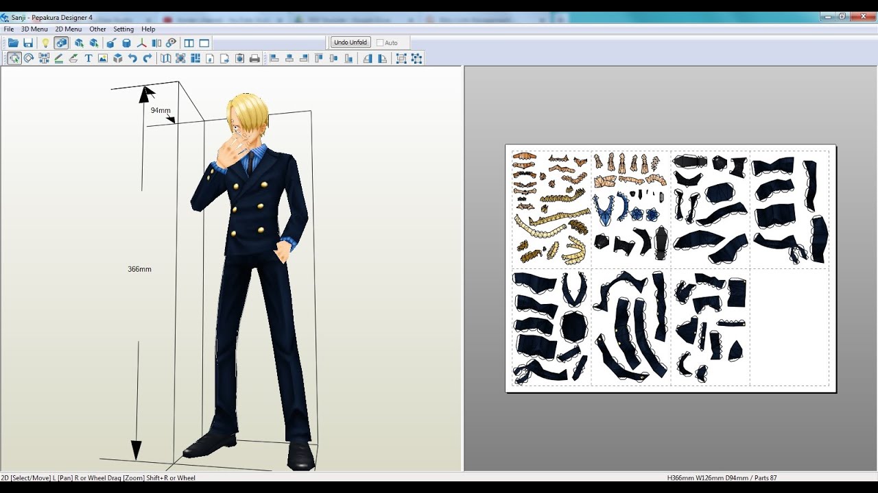 Papercraft Sanji - One Piece - YouTube