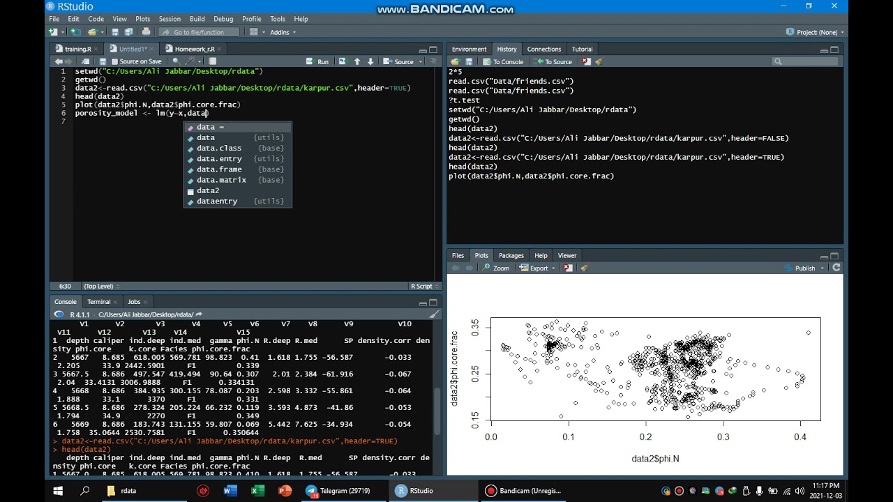 simple linear regression model to predict core porosity and ...