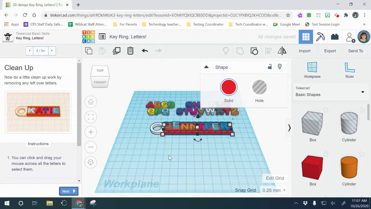 TinkerCAD Make your own Name Keychain - YouTube
