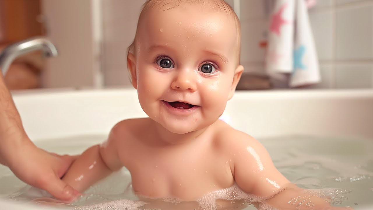 Baby Bathing in Bath Tub - Infant Bath Photoshoot | Cute Baby ...