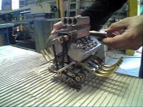 Mini V8 engine air compressed - YouTube