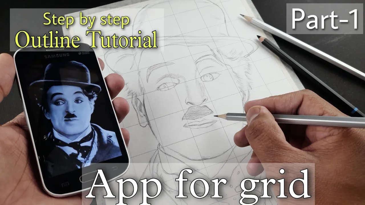 Charlie Chaplin: Masterful Outline Drawing of the Comedy Legend - YouTube
