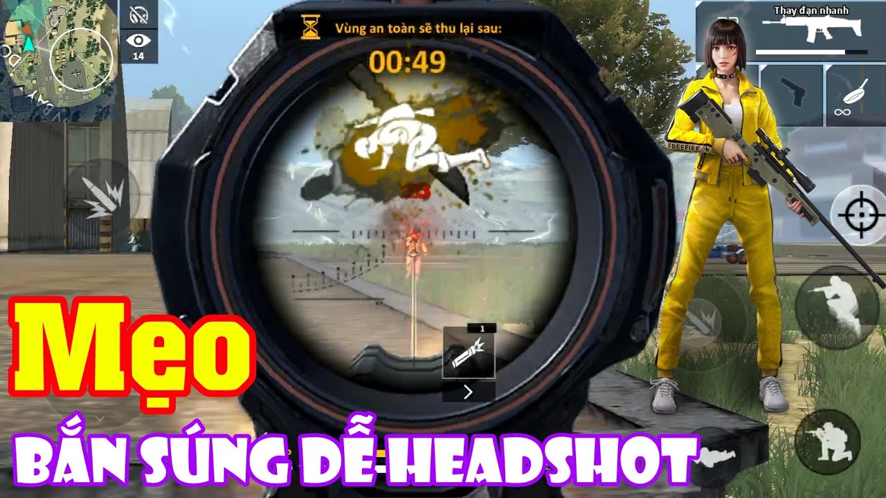 Mẹo bắn súng dễ headshot, top 1 solo squad rank | Mẹo Free Fire || Lão ...